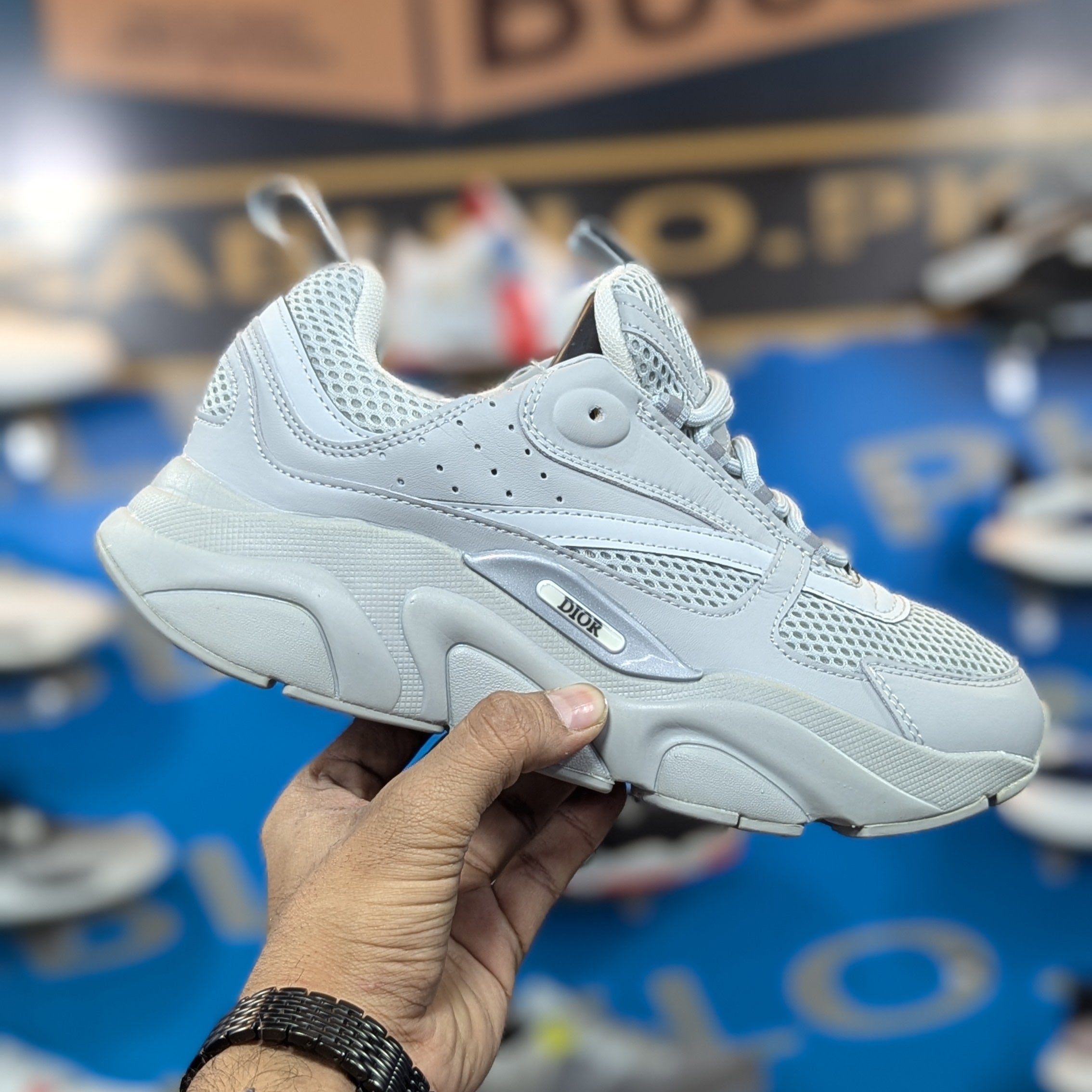 Dior B22 Grey Trainer Premium Quality (Dot Perfect)