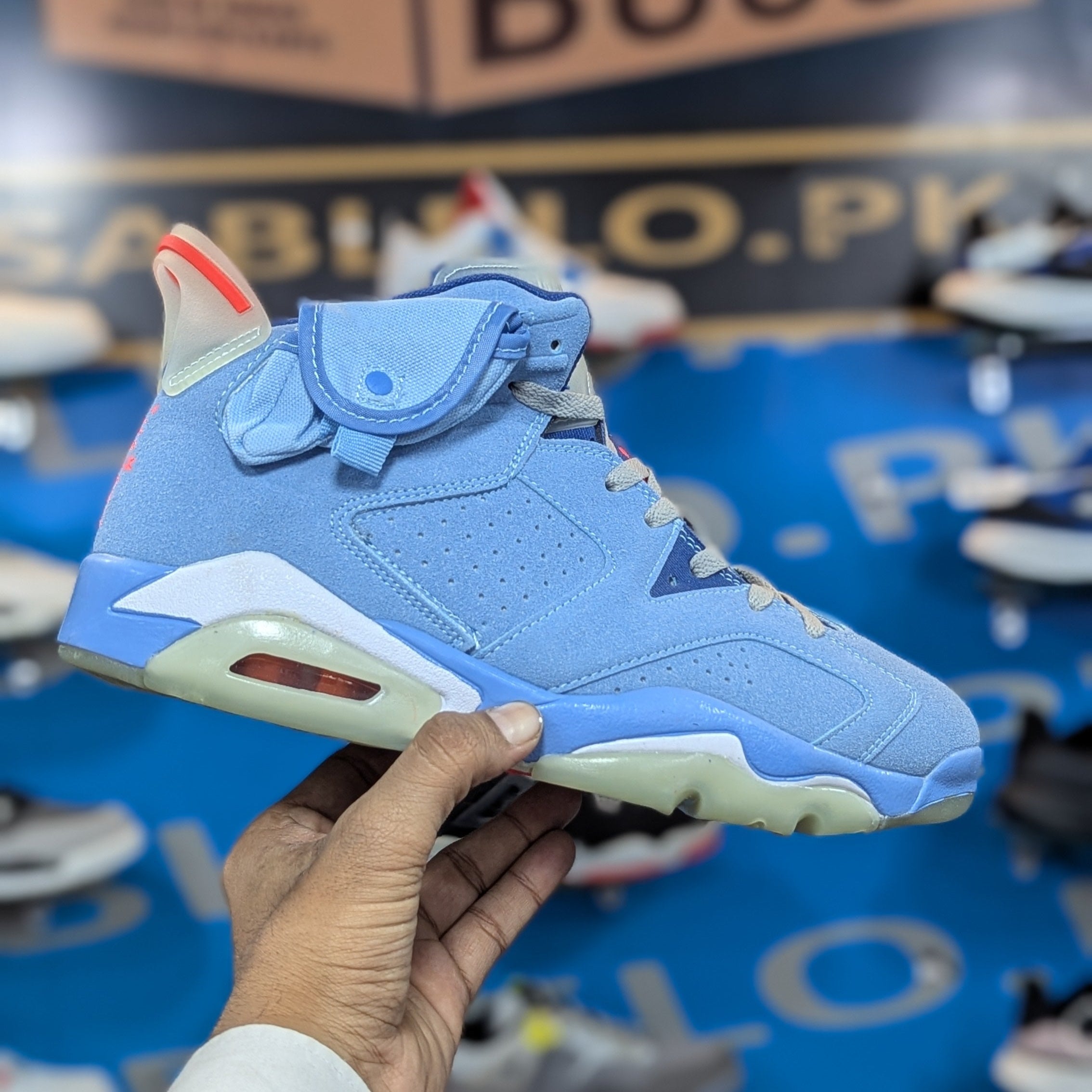 Nike Jordan 6 Blue Premium Quality (Dot Perfect) – Sablelo.pk